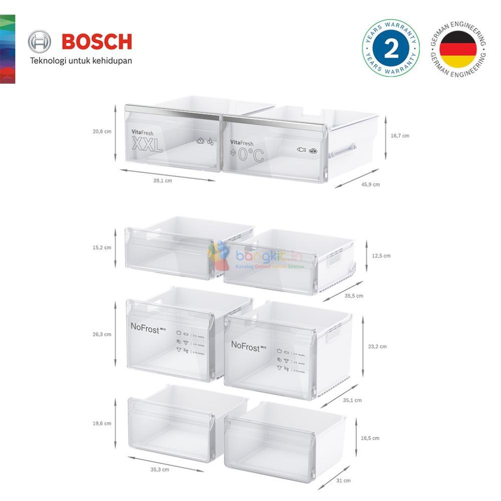 Bosch KFN96APEAG Kulkas French Door Freezer Bawah Multi Pintu Seri 6 ...